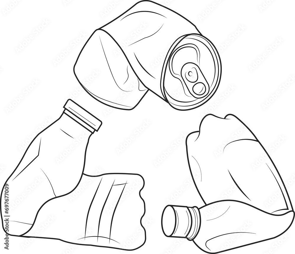 Isolated recycle, reuse, renew icon made from outline used bottle and ...