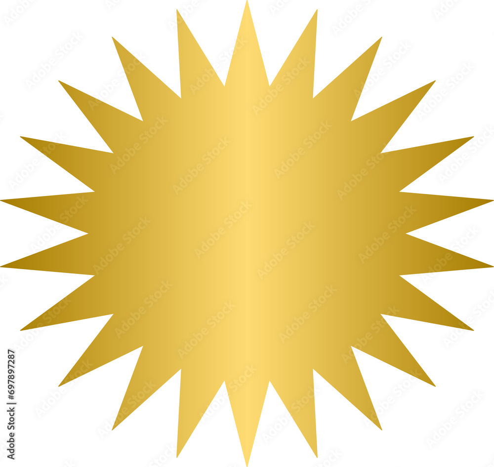 Golden starburst price tag label, gold sale sticker badge Stock ...