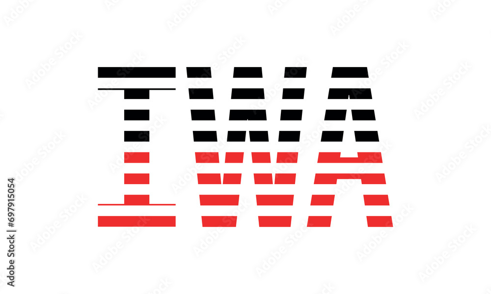 IWA three initial letter iconic line negative space minimal logo design ...