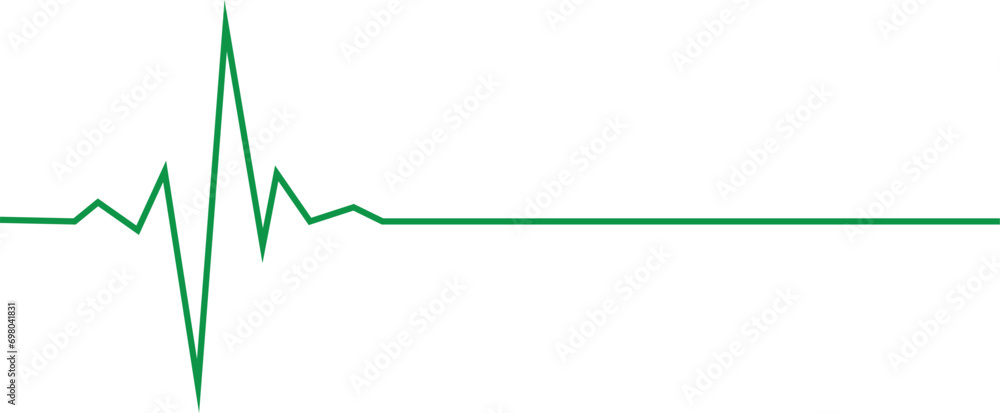 Green heartbeat pulse rate line on white background. Emergency ekg ...