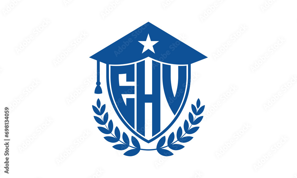 EHV three letter iconic academic logo design vector template. monogram ...