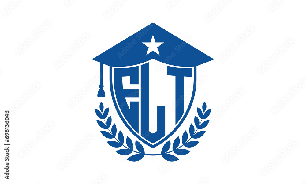 ELT three letter iconic academic logo design vector template. monogram ...