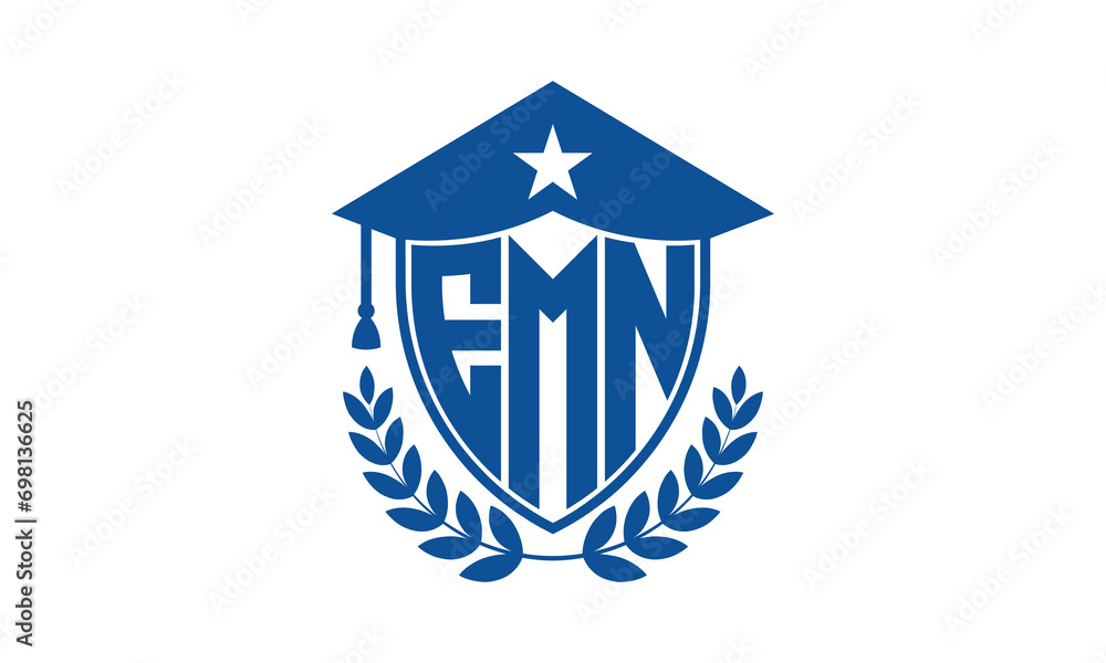 EMN three letter iconic academic logo design vector template. monogram ...