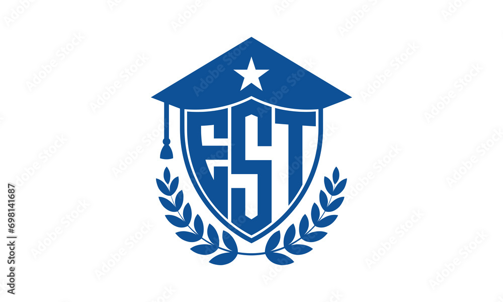 EST three letter iconic academic logo design vector template. monogram ...