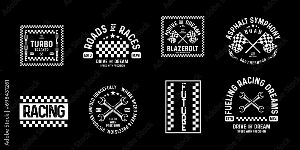 Motorcycle racing badges club emblems tshirt design Retro Racing ...