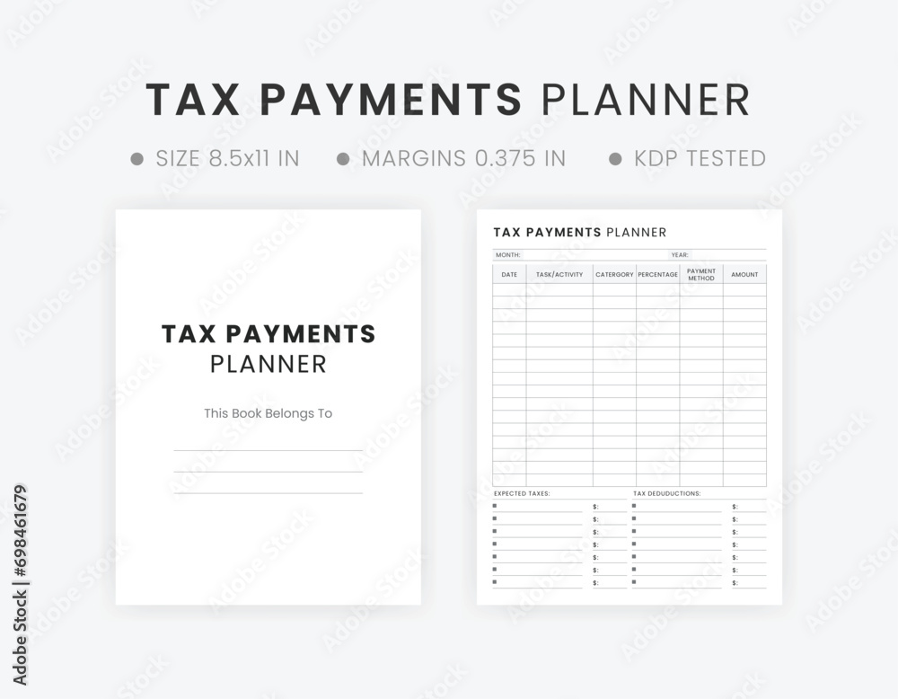 Tax Payments Planner, Tax Payment Plan Worksheet Tracker Printable ...