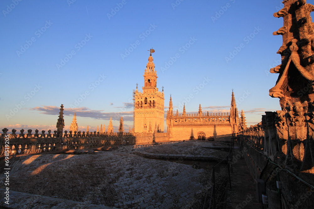 La Giralda, a former minaret of the great mosque of Seville (Spain ...