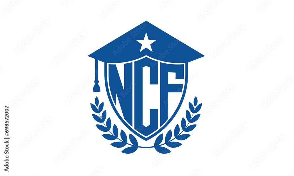 NCF three letter iconic academic logo design vector template. monogram ...