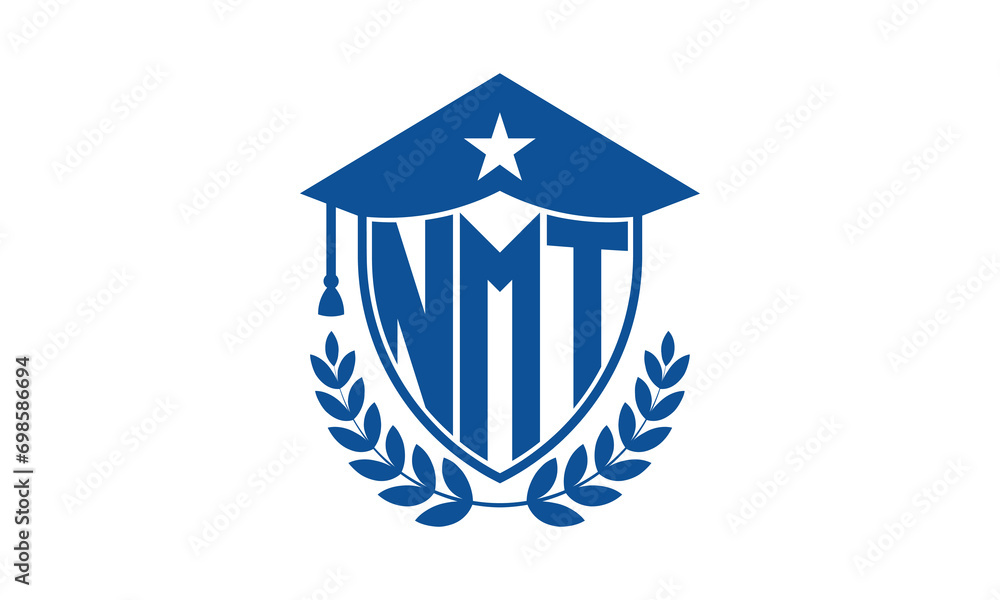 Vector de Stock NMT three letter iconic academic logo design vector ...
