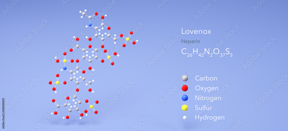 Ilustración de Stock lovenox molecule, molecular structures, heparin ...