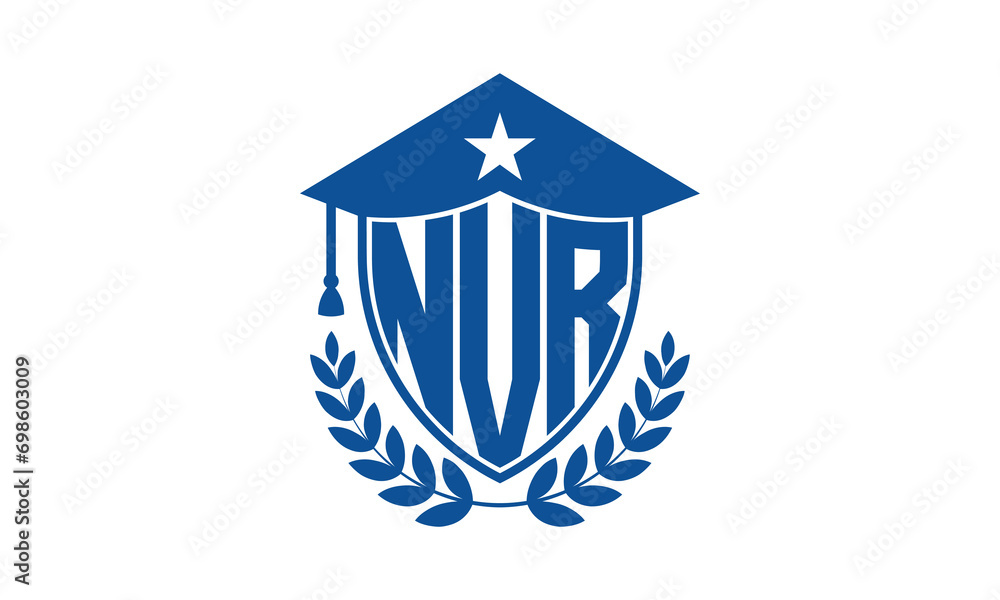 NVR three letter iconic academic logo design vector template. monogram ...