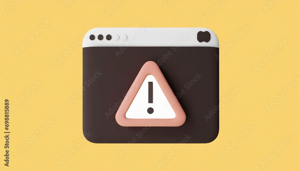 Web browser window with malware warning icon. Symbol of dangerous ...