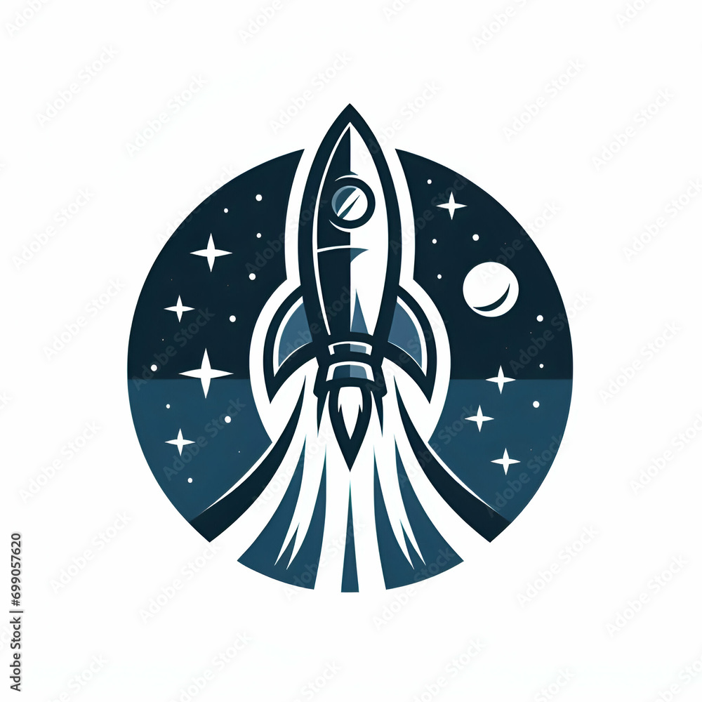 Rocket logo isolated on white background Stock Illustration | Adobe Stock