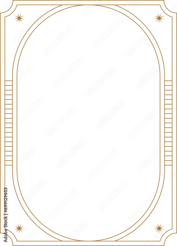 Art deco frame. Vintage linear border. Retro design template for ...