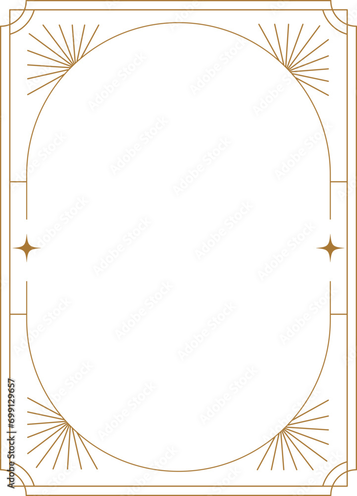 Art deco frame. Vintage linear border. Retro design template for ...
