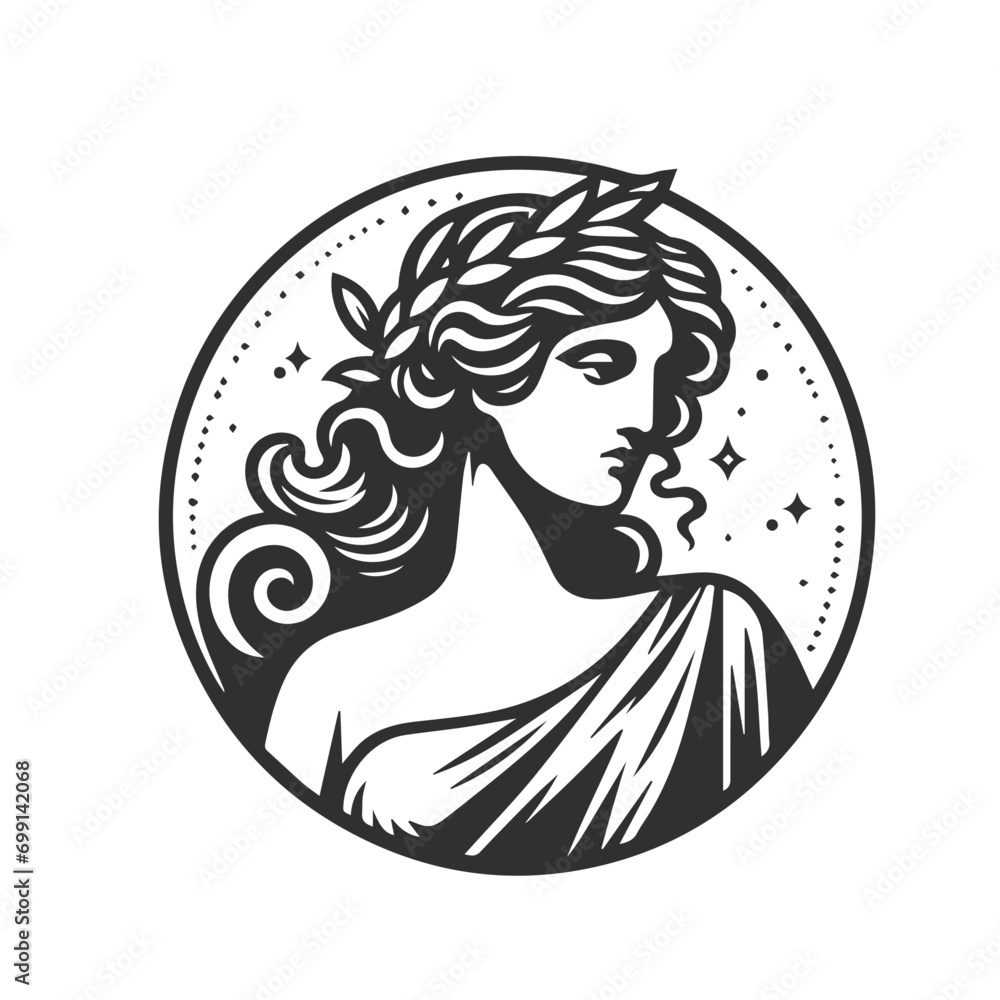 Goddess Aphrodite illustration. Goddess Venus illustration. Simple ...