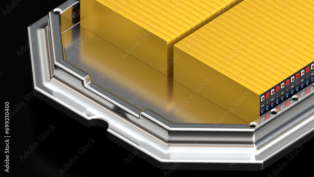 Prismatic High-capacity Battery pack for electric vehicles on aluminum ...