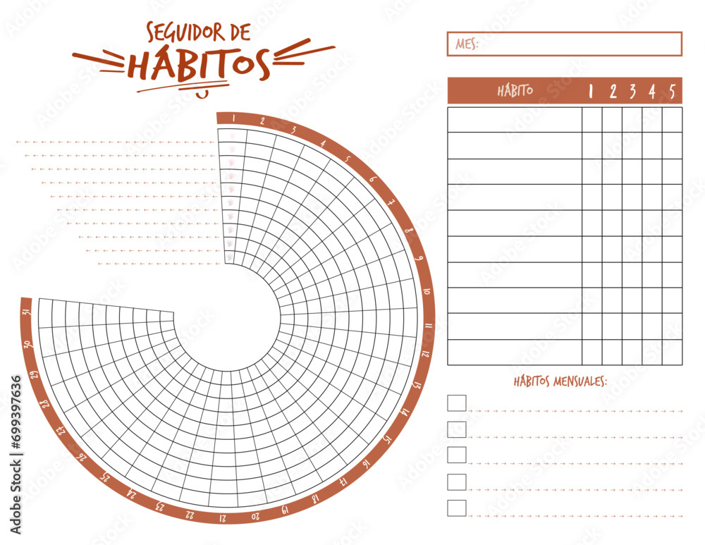 Seguidor de hábitos plantilla Stock Vector | Adobe Stock