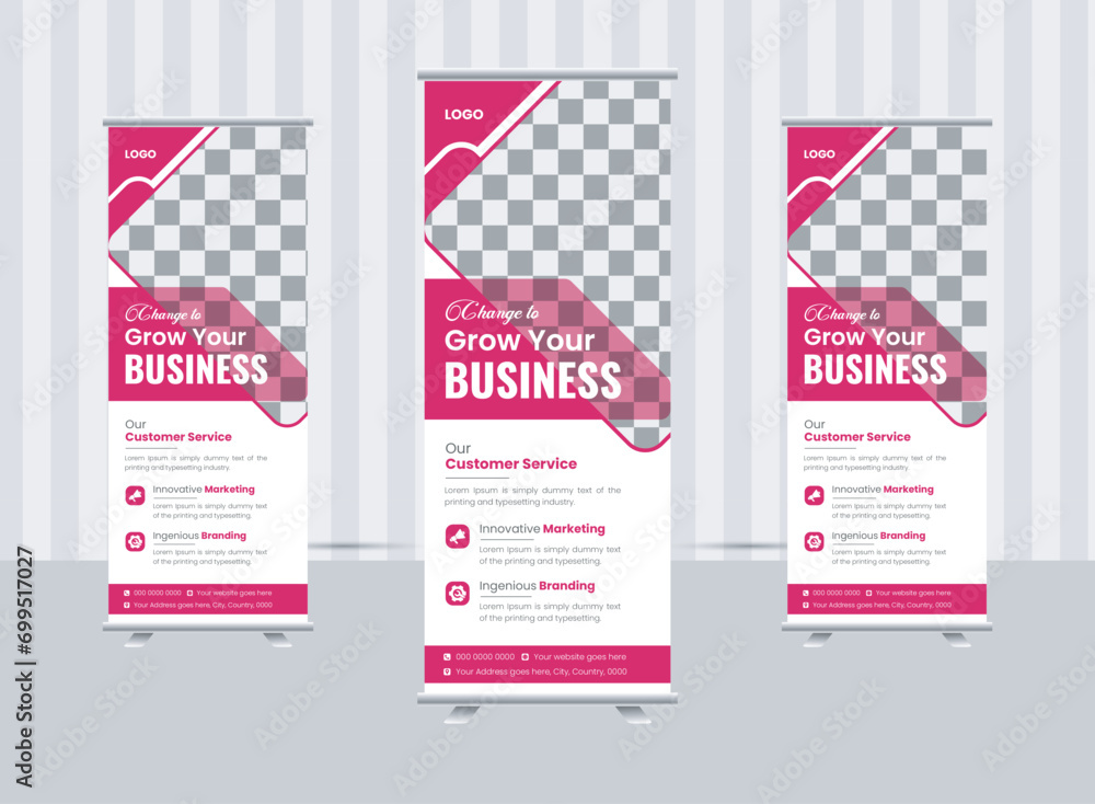 Modern and creative Rollerup banner design template. Business roll-up ...