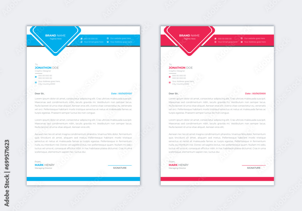 Creative modern Simple letterhead templates Set corporate modern ...