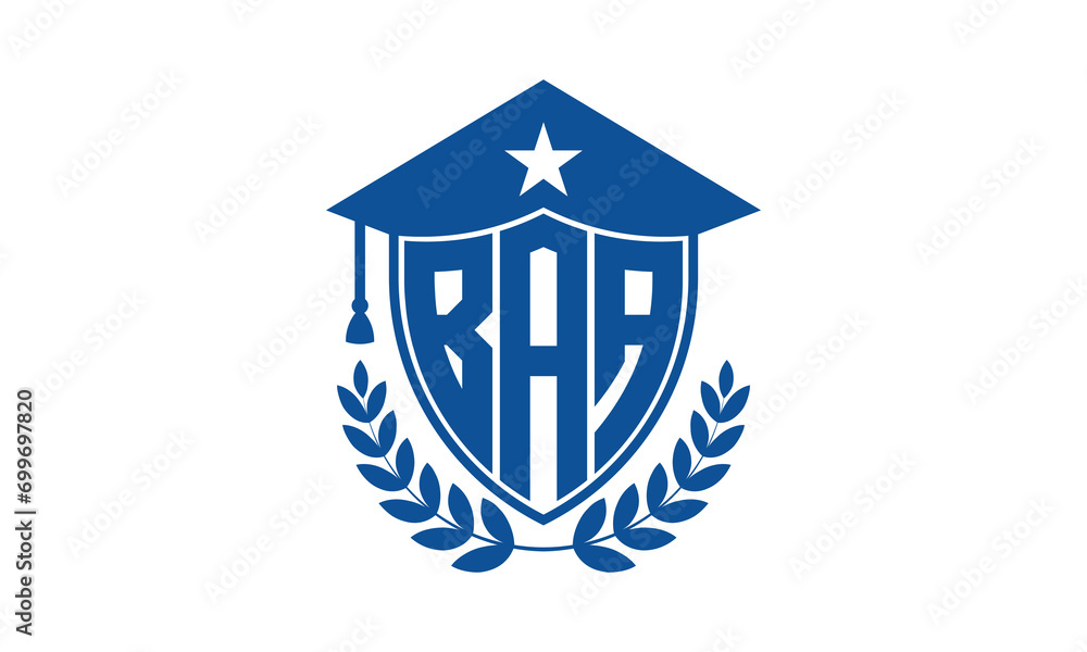 Image vectorielle Stock BAA three letter iconic academic logo design ...