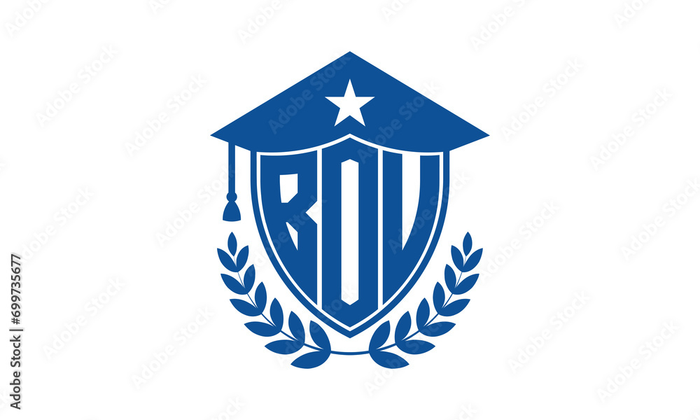 Stock-Vektorgrafik „BOU three letter iconic academic logo design vector ...