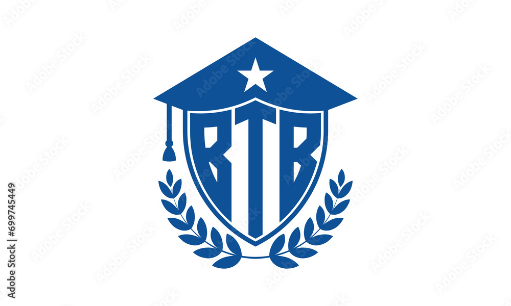 BTB three letter iconic academic logo design vector template. monogram ...
