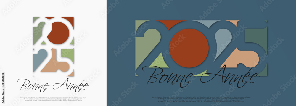 Bonne année - meilleurs vœux 2025 - vecteur pour affiche, bannière ...