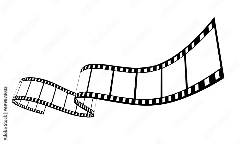 Roll of retro film strip on isolated transparent background ...