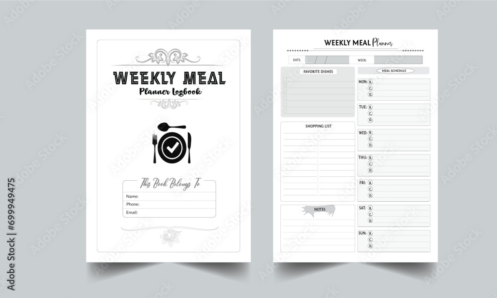 Weekly Meal Planner. Daily Gratitude Monthly & Yearly Undated Planner ...