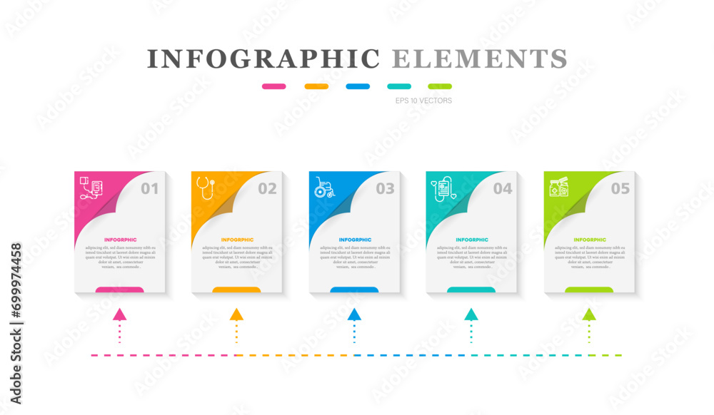 Infographic design 5 steps for diagrams, presentations, workflow ...