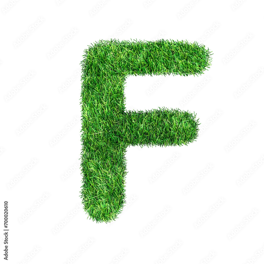 Grass letter F isolated on transparent background.Symbol eco nature ...