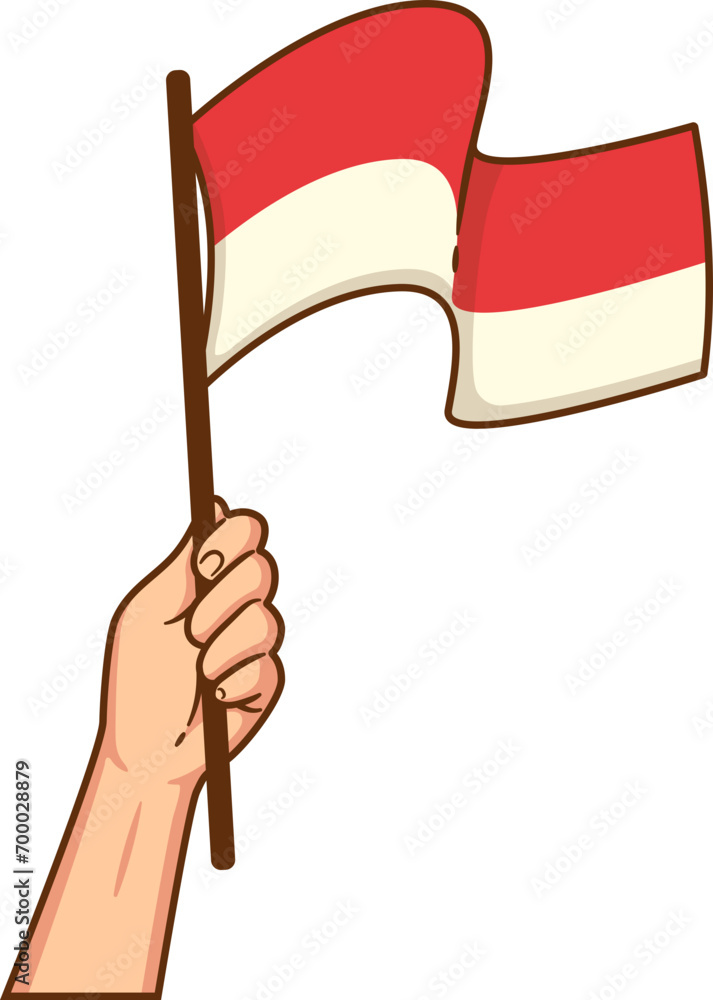 Vector de Stock Tangan Merdeka Memegang Bendera Merah Putih Hut RI ...
