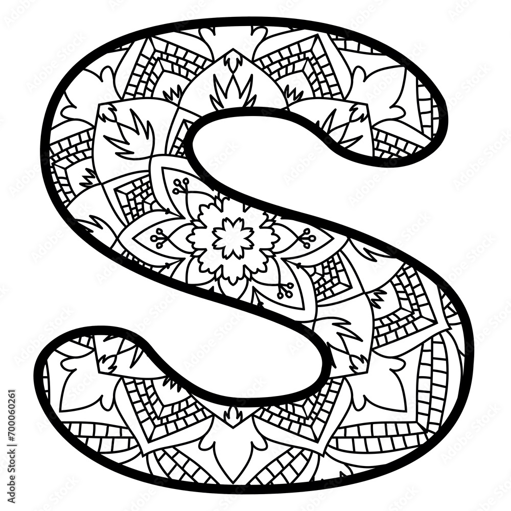 Ilustración de Stock Zentangle mandala stylized ABC English language ...