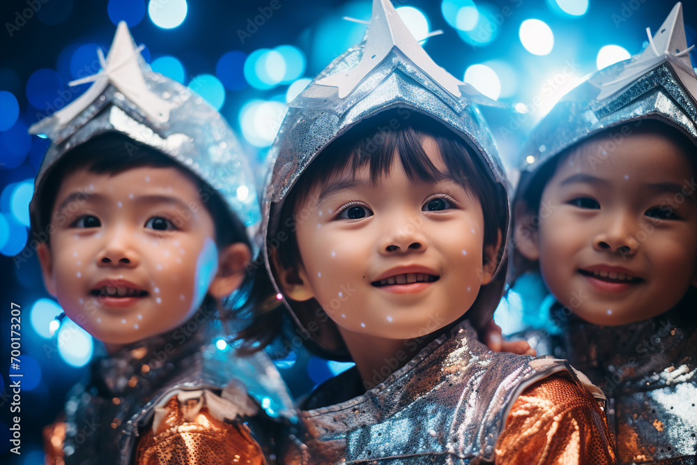 Generative AI technology picture kids on stage concept ready for ...