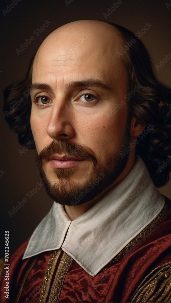 Foto de Stock Realistic Portrait of English playwright, poet and actor ...