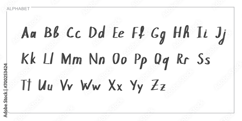 alphabet letters font set. typography font with trendy letters thin ...