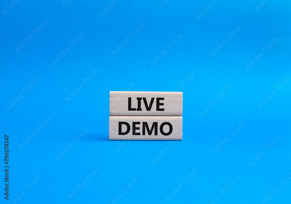 Live Demo symbol. Concept word Live Demo on wooden blocks. Beautiful ...