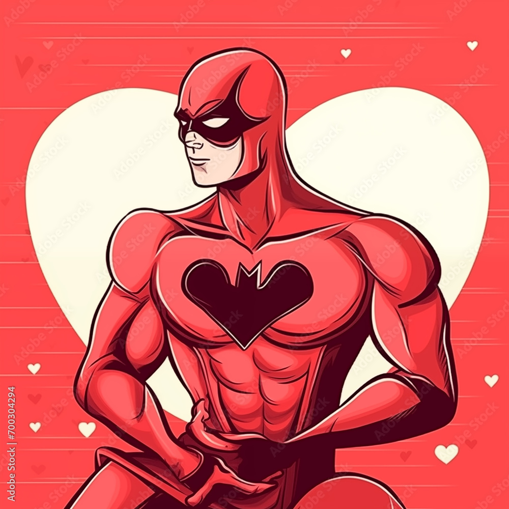 love superhero with heart. Love hero Animated , Generative Ai. Anime ...
