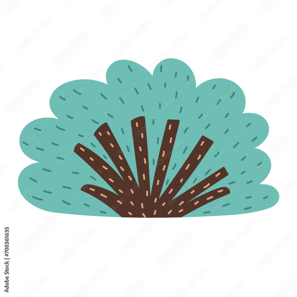 Bush in cartoon style in cartoon style isolated on white background ...