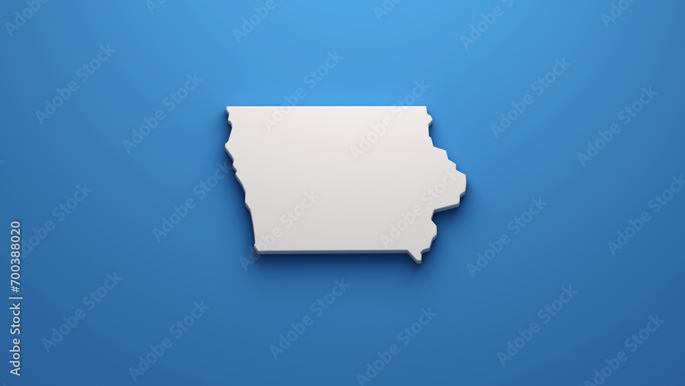 Sleek Iowa State Map Logo - A Crisp White Silhouette of Iowa Against a ...