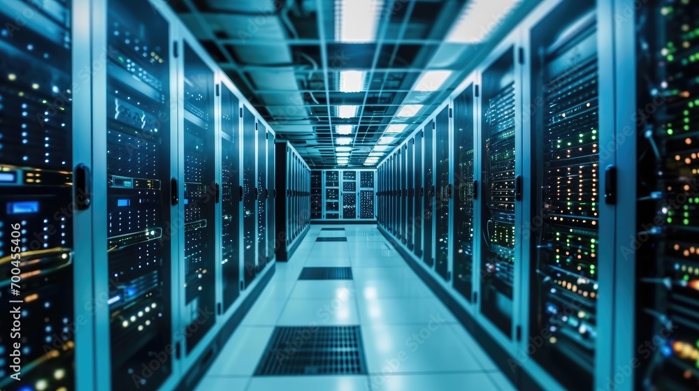 Photo Stock Server racks in computer network security server room data ...