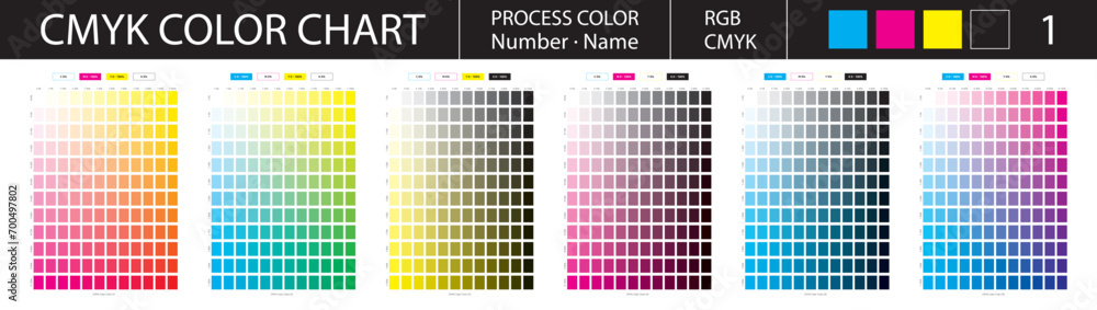CMYK Process Color Chart 1 Stock Vector | Adobe Stock