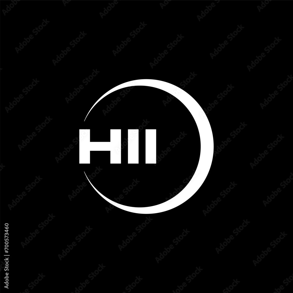 HII letter logo design with black background in illustrator, cube logo ...
