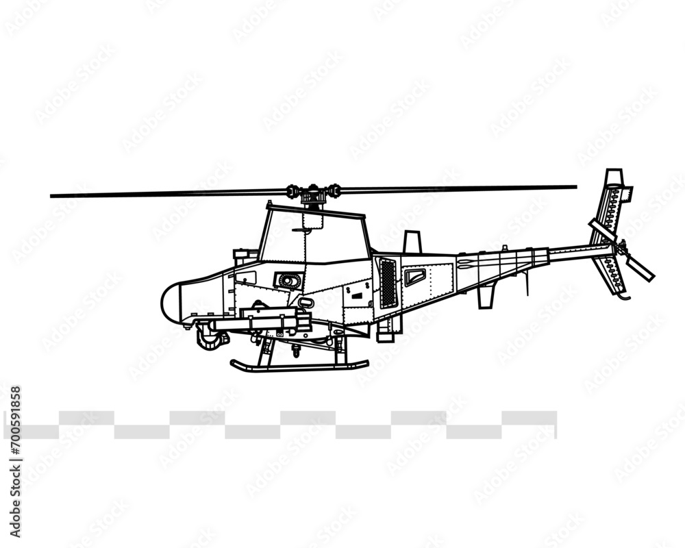 Northrop Grumman MQ-8B Fire Scout. Vector drawing of unmanned ...