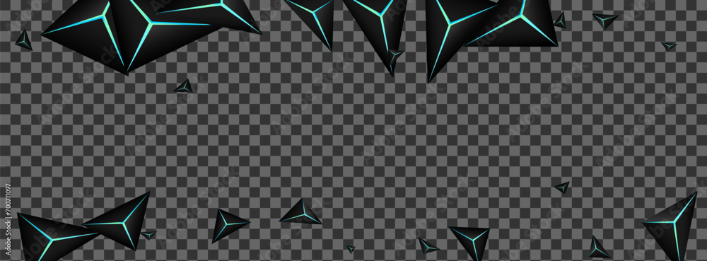 Obsidian Crystal Background Transparent Vector. Onyx Polygon Shape ...