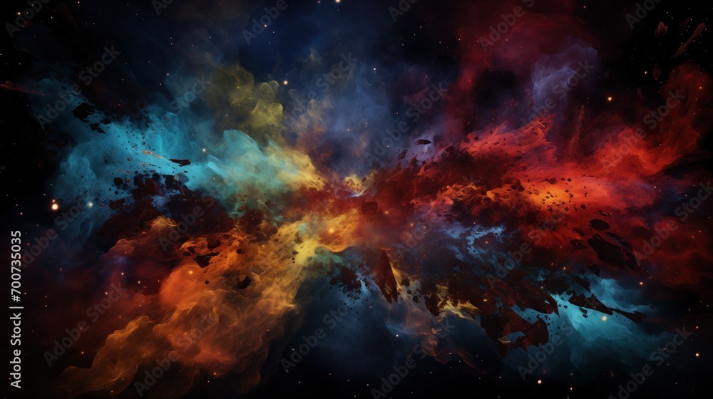 abstract digital artwork captures the intense and vibrant scene of a ...