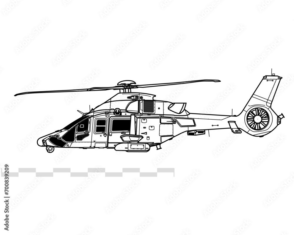 Airbus Helicopters HIL H160M Guepard. Vector drawing of armed multirole ...