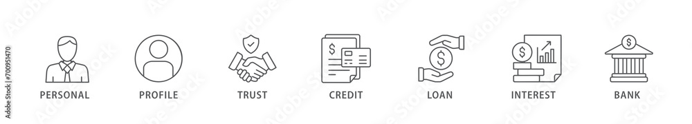 Microcredit banner web icon vector illustration concept with icon of ...