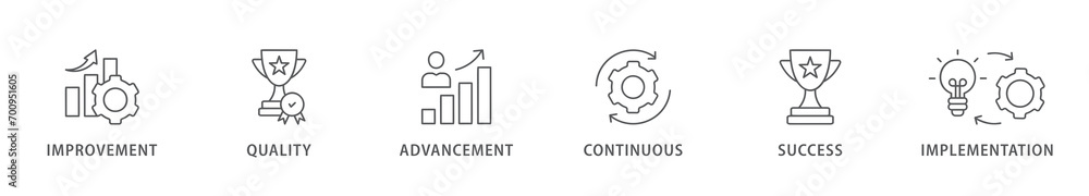 Kaizen banner web icon vector illustration concept business philosophy ...